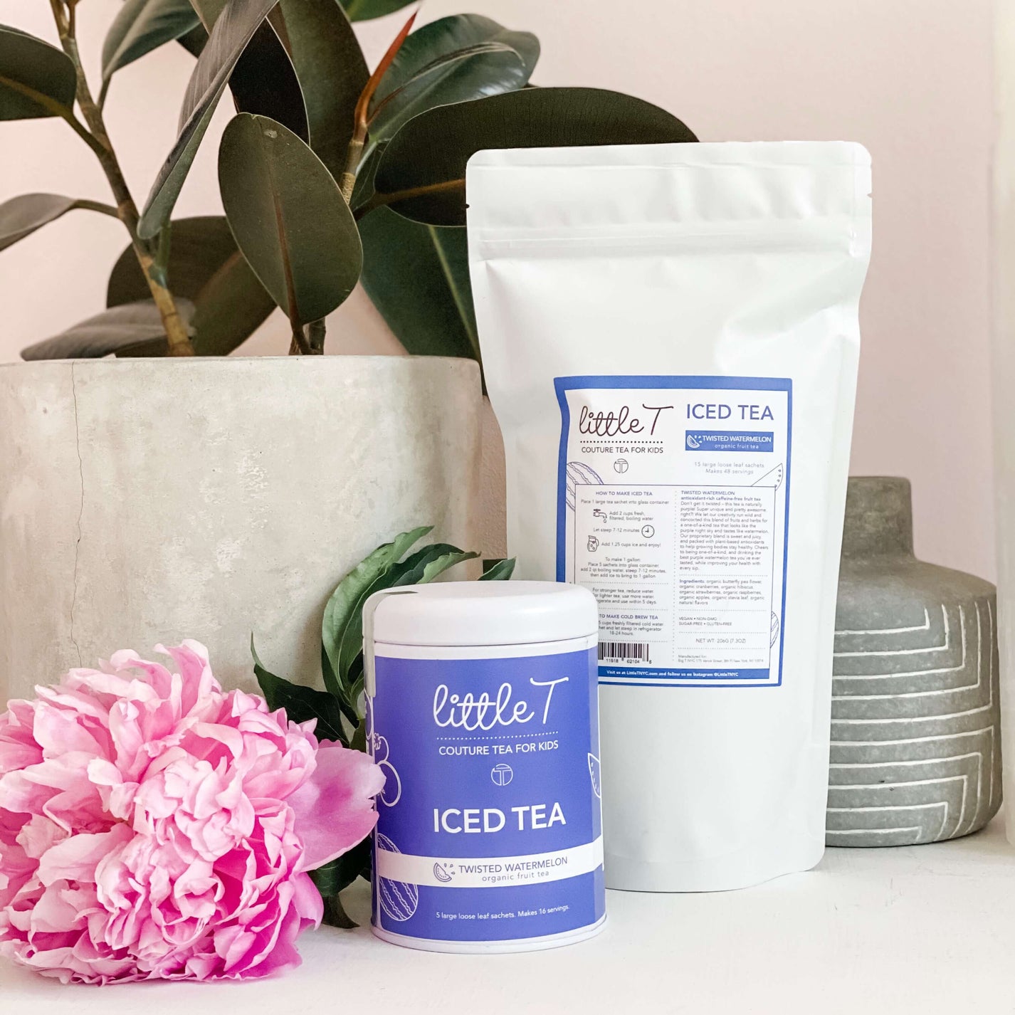 LITTLE T Twisted Watermelon Fruit Tea for Kids, Caffeine-Free – Big T NYC