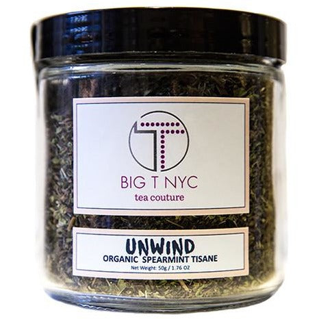 Big T NYC UNWIND Organic Spearmint Tisane for relaxation, digestion